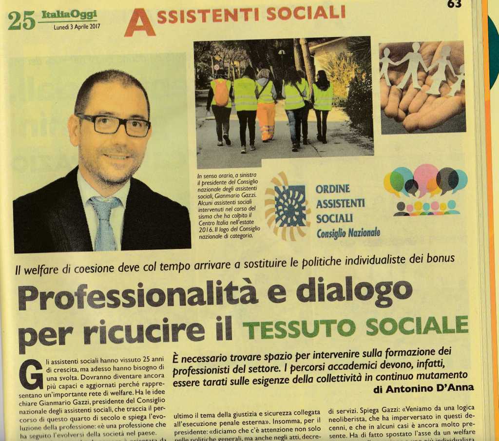 ASSISTENTI SOCIALI, 1. Professionalità e dialogo per ricucire il ...
