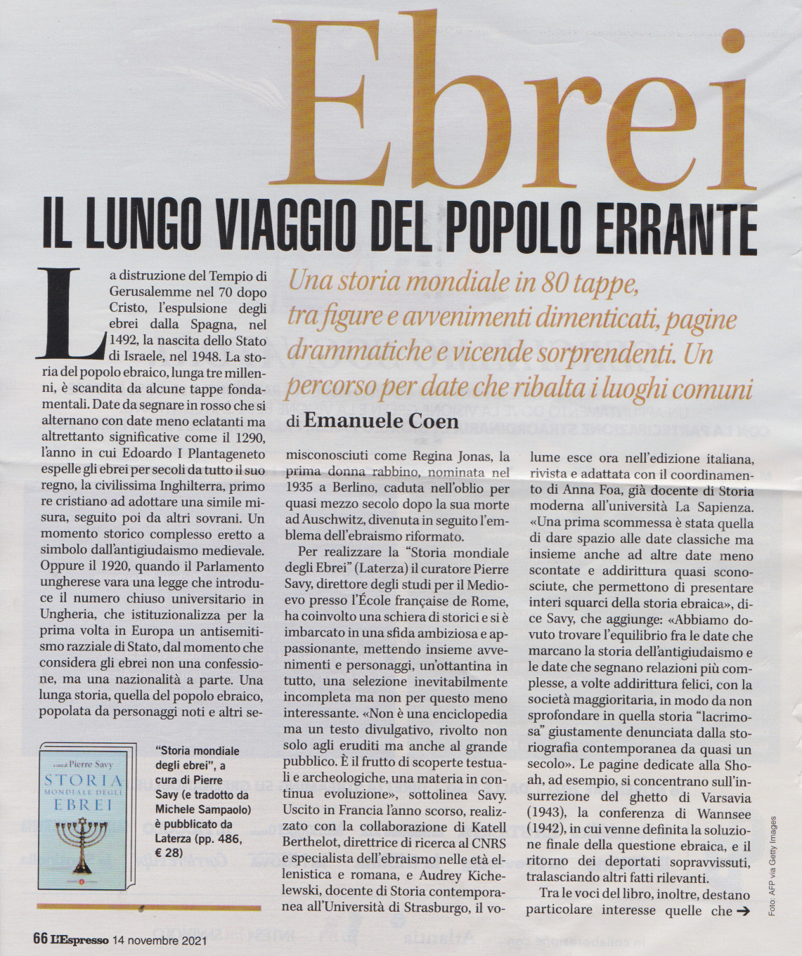 Pierre Savy (a cura di), Storia mondiale degli ebrei, Laterza, 2021 ...