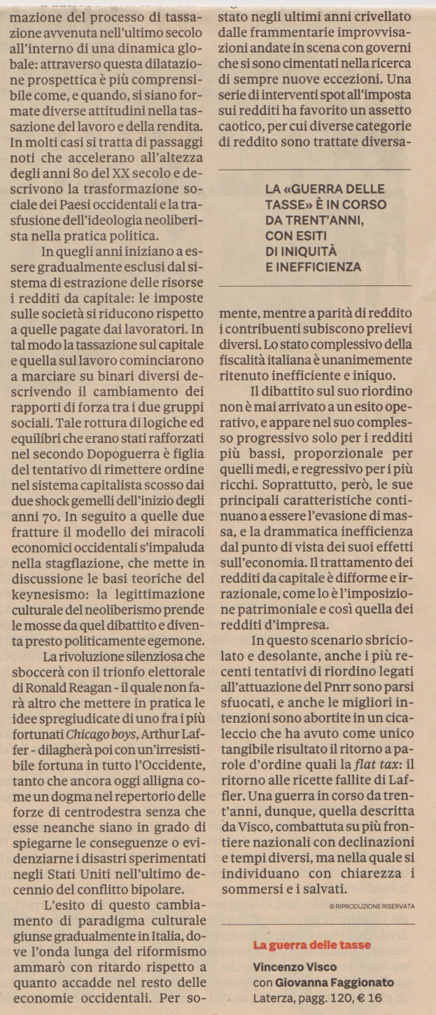 Visco Vincenzo, Faggionato Giovanna, La guerra delle tasse, Laterza ...